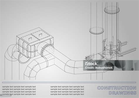건설 도면 3d 금속 구조 파이프 파이핑 Conscription에 대한 스톡 벡터 아트 및 기타 이미지 Conscription 가리기 개발 Istock