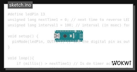 5 Seconds Blink Wokwi Esp32 Stm32 Arduino Simulator