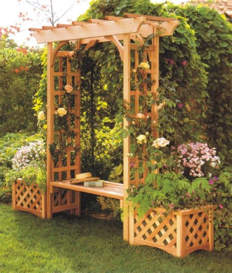 Sunjoy Wooden Trellis Arch Arbor With Seat Diy Garden Trellis Garden