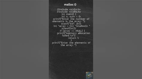 C Program Using Malloc Dynamic Malloc Clanguage Programming Coding