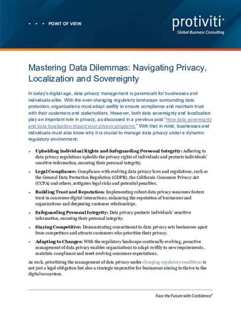 Mastering Data Dilemmas Navigating Privacy Localization And Sovereignty