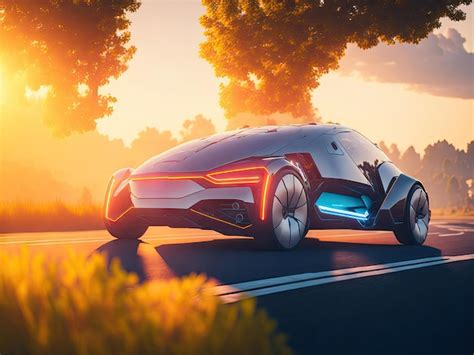 Premium Ai Image Electric Vehicle Prototype On The Road Brige Ai Generative