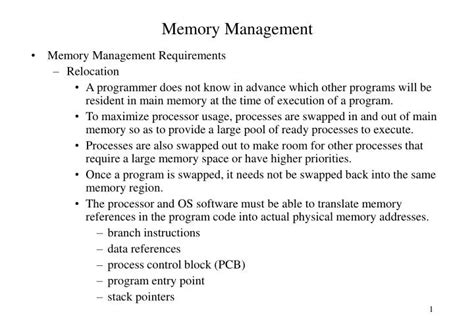 PPT Memory Management PowerPoint Presentation Free Download ID 261275