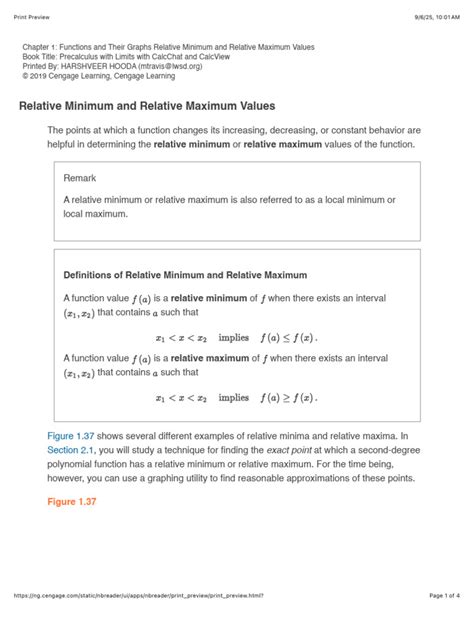 Relative Minimum And Relative Maximum Values Pdf Algorithms