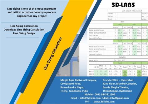 Line Sizing Calculation 3d Labs