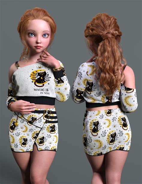 Versatility For Dforce Pamela Blouse Skirt Outfit For Genesis 9 Daz 3d