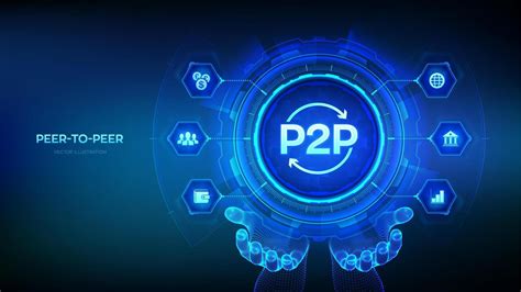 Peer To Peer Icon In Wireframe Hands P2p Payment And Online Model For Support Or Transfer Money