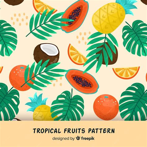 Premium Vector Tropical Fruit Pattern
