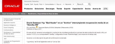 Bitácora Dba Oracle Blog Oracle Database 11g Bad Header En Un