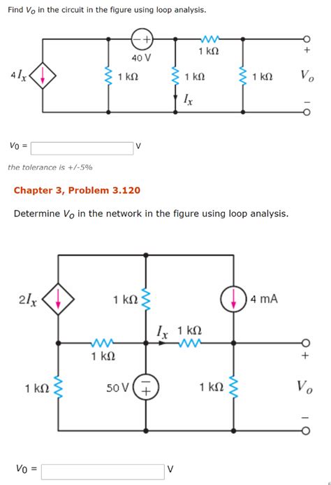 Solved Find Vo In The Circuit In The Figure Using Loop