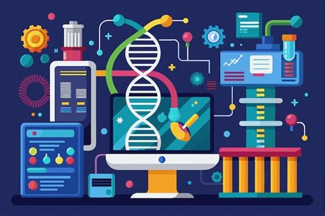A Colorful Depiction Of A Laboratory Workspace Showcasing Various