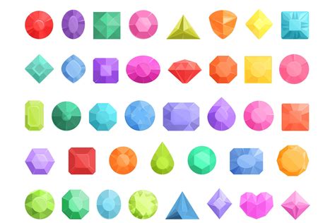 Rhinestones Icons Set Cartoon Vector Gem Stone 2237886 Icons