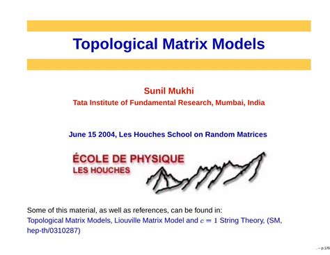 pdf topological matrix models theoretical physics tifr theory
