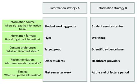 Example Of Information Strategies With Varying Attribute Levels