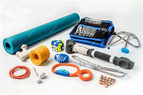 Physical Therapy Tools Isolated On White Background Premium Ai