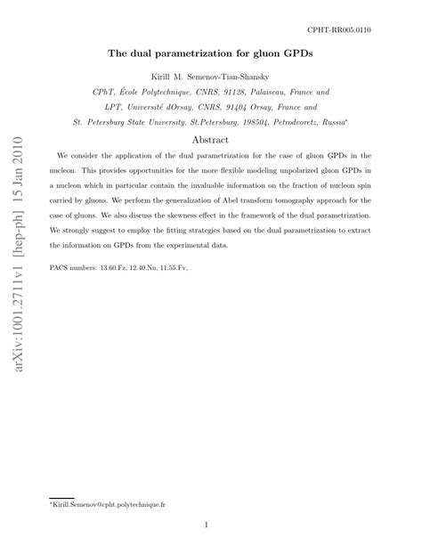 Pdf The Dual Parametrization For Gluon Gpds