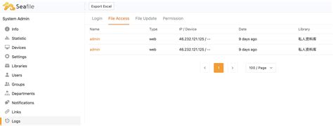 access logs and auditing seafile admin manual