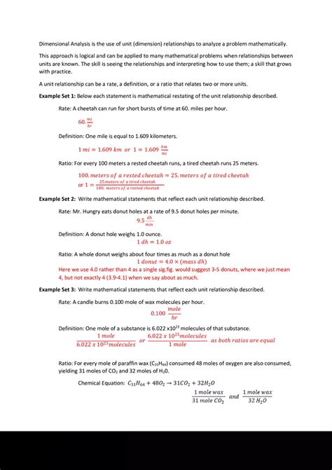 Dimensional Analysis Two Introductory Worksheets And A Super