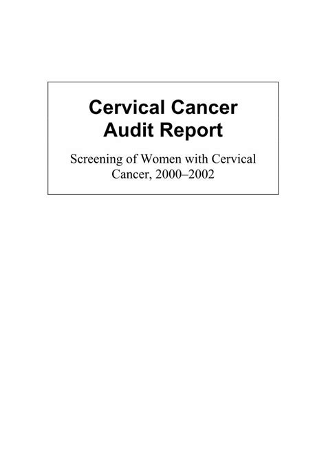 PDF Cervical Cancer Audit Report DOKUMEN TIPS