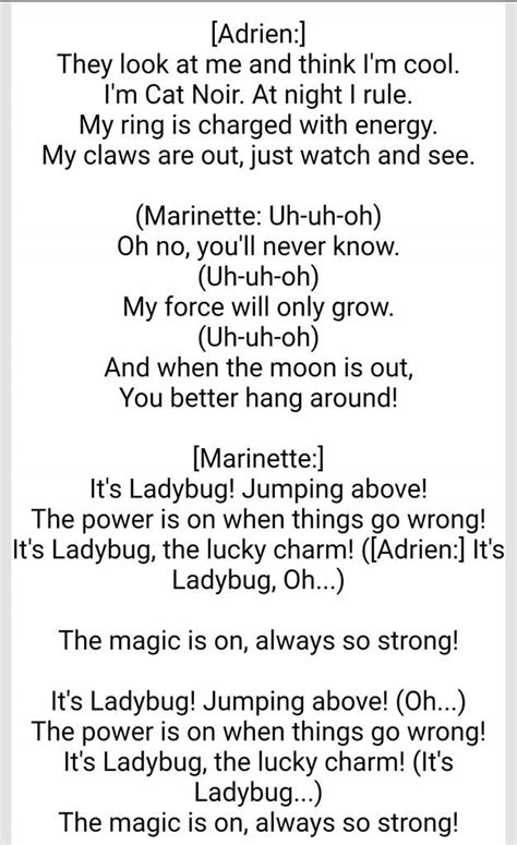 Miraculous Ladybug Song Lyrics Miraculous Amino