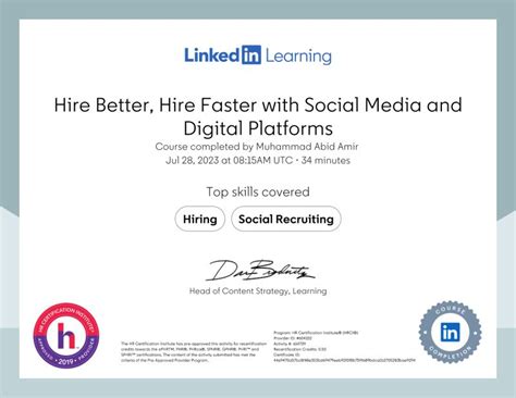muhammad abid amir on linkedin certificate of completion