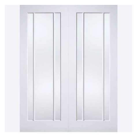 Internal Door Pair White Primed Lincoln Clear Glass