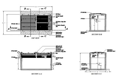 Section And Plan Detail Of Structure 2d View Cad Block Layout Autocad File