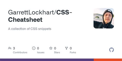 Github Garrettlockhart Css Cheatsheet A Collection Of Css Snippets