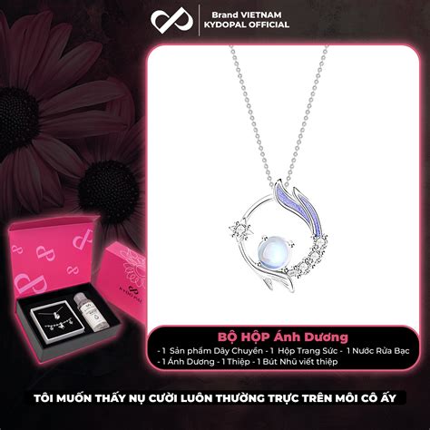 Dây Chuyền Bạc Nữ Kydopal đuôi Cáo Cá Tính Mặt đá Moon Nữ Tính Trang