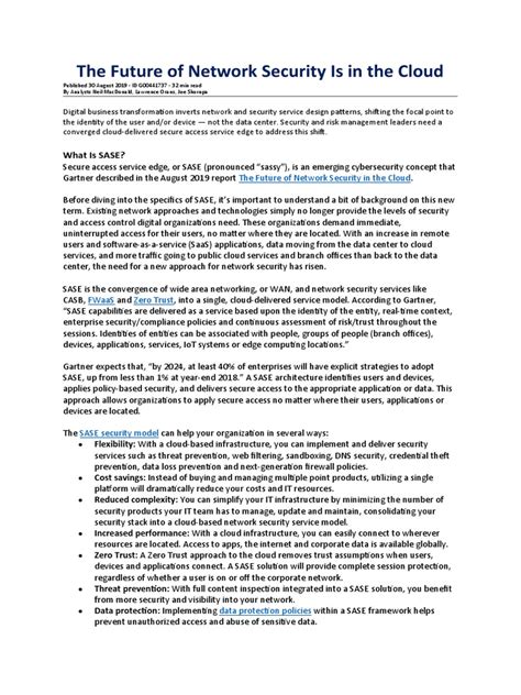 The Future Of Network Security Is In The Cloud Sase Network