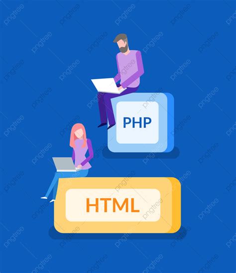 Php Developer Vector Png Images Php And Html Programmer Development Wireframe With Company