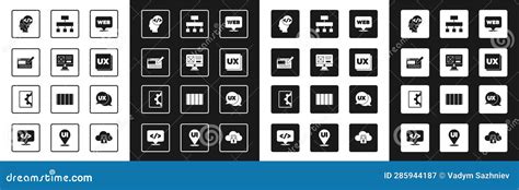 Set Web And Graphic Design UI Or UX Front End Development Site Map And Icon Vector Stock