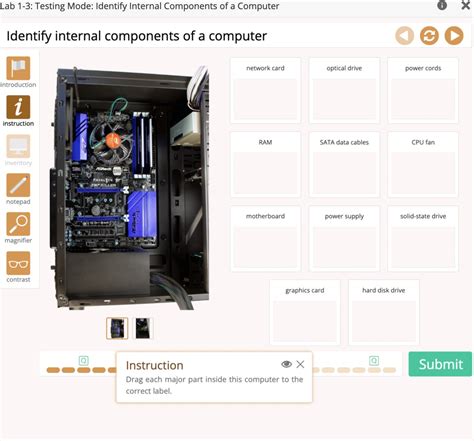 SOLVED Texts Drag Each Major Part Inside This Computer To The Correct Label Lab Testing