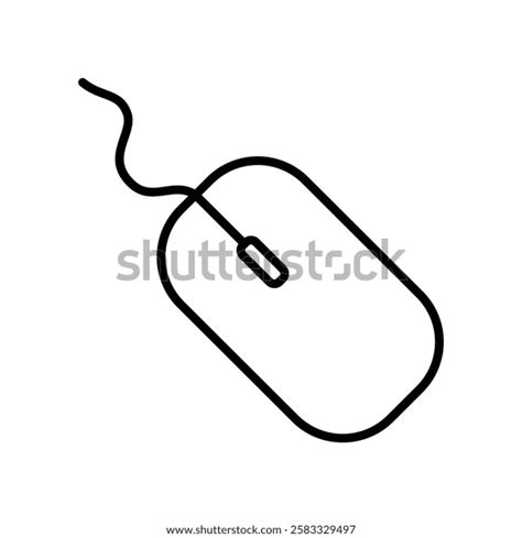Simple Line Drawing Wired Computer Mouse Stock Vector Royalty Free 2583329497 Shutterstock