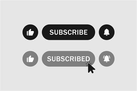 Premium Vector Subscribe Button With Like Icon And Notification Bell