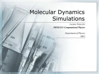PPT Modeling Molecular Dynamics From Simulations PowerPoint Presentation ID