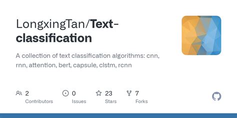 Github Longxingtantext Classification A Collection Of Text