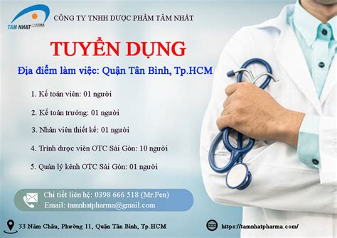 CÔNG TY TNHH DƯỢC PHẨM TÂM NHẤT TUYỂN DỤNG NHÂN SỰ Tâm Nhất Pharma
