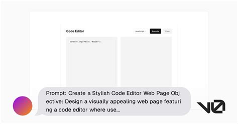 prompt create a stylish code editor web page objective design a
