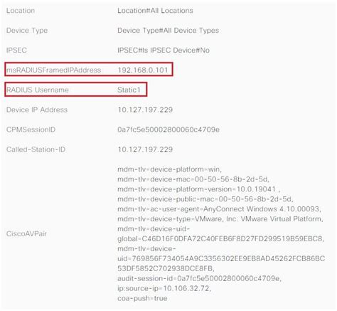 Configure A Static IP Address On An AnyConnect Remote Access VPN With ISE And AD Cisco