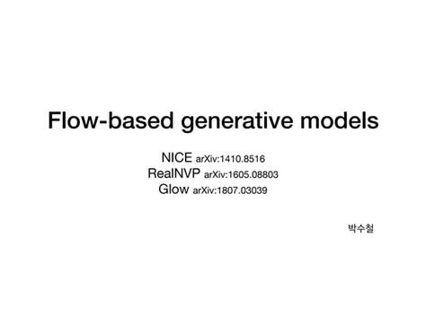 Flow Based Generative Models Pdf