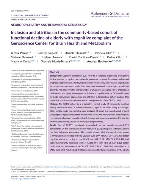 Pdf Inclusion And Attrition In The Community‐based Cohort Of