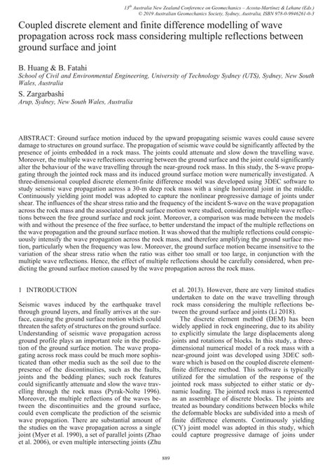 Pdf Coupled Discrete Element And Finite Difference Modelling Of Wave