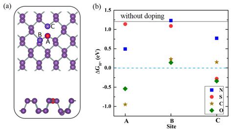 A Atomic Structures Of Phosphorene Plane Doped With An Op The Purple
