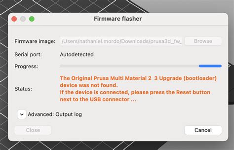 mmu2 firmware update issue hardware firmware and software help