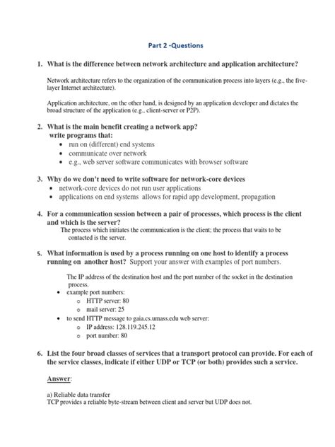 Questions Part2 Pdf Port Computer Networking Networking