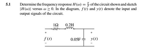 5 1 Determine The Frequency Response H ω Y F Of The Circuit Shown And Sketch H ω