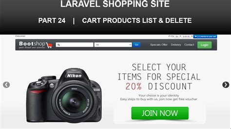Part Shopping Cart Products Data List And Delete Tutorial Laravel Ecommerce Project In