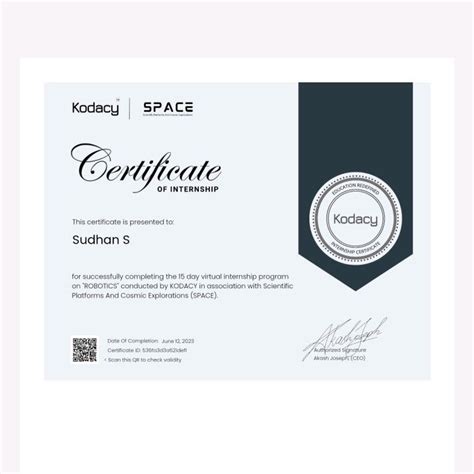 Sudhan S On Linkedin Completed My Internship Program On Robotics