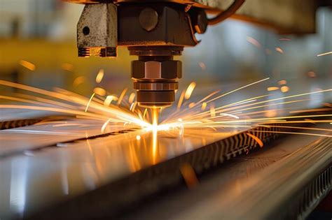 Premium AI Image CNC Laser Cutting Of Metal Modern Industrial Technology